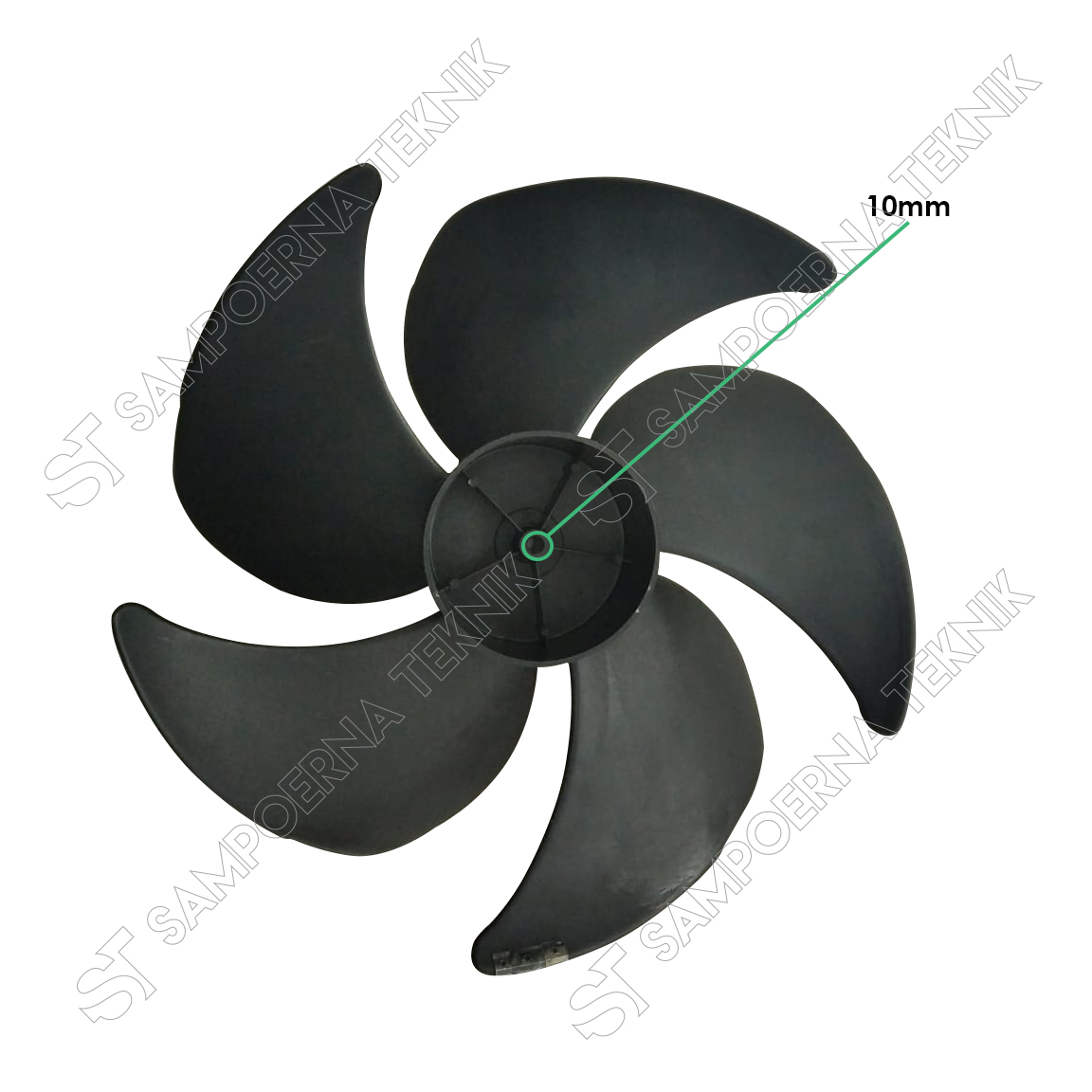 Fan Blade Hitam 383mm diameter AS 10mm - Aircon Indo Teknik
