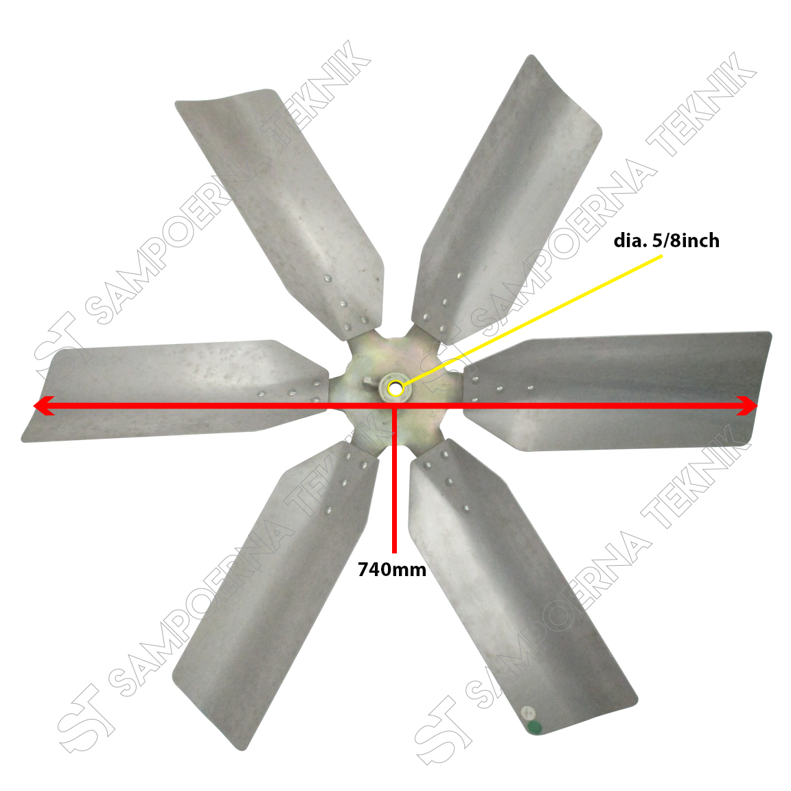 FAN BLADE METAL 740mm diameter AS 5/8inch - Aircon Indo Teknik