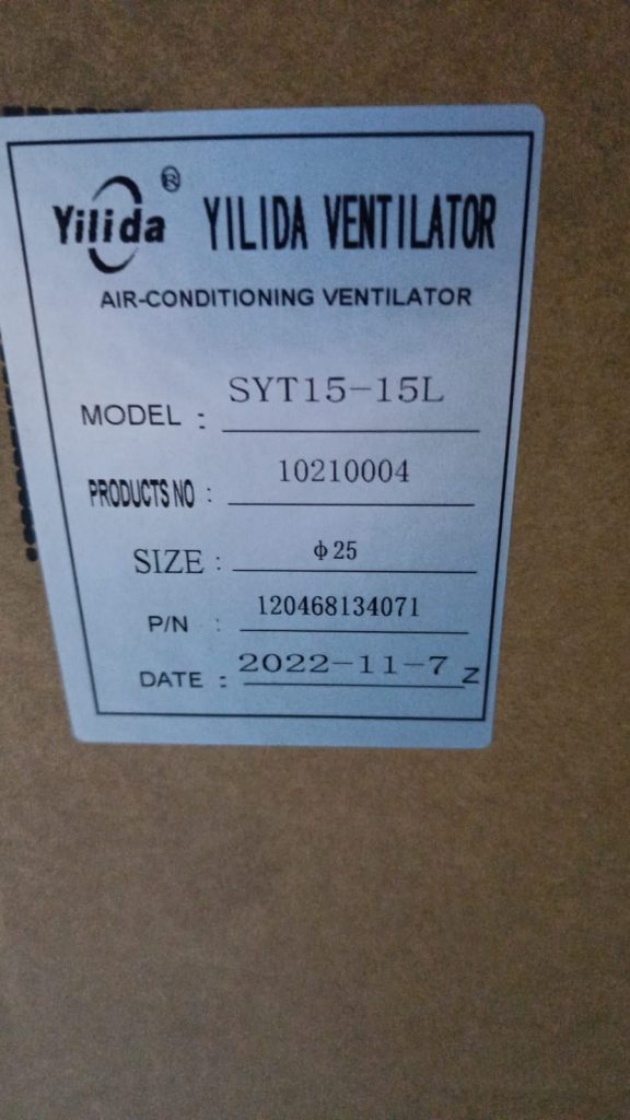 BLOWER YILIDA SYT 15-15 L - Aircon Indo Teknik